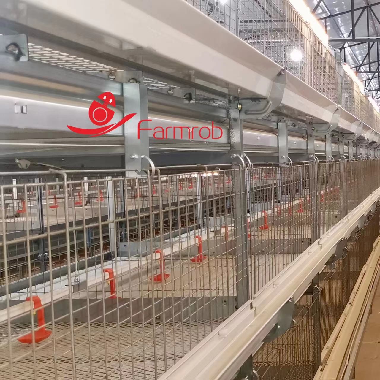 3 Tiers 4 Tiers Broiler Chicken Cage System Al-Zn Alloy Mesh Broiler ...